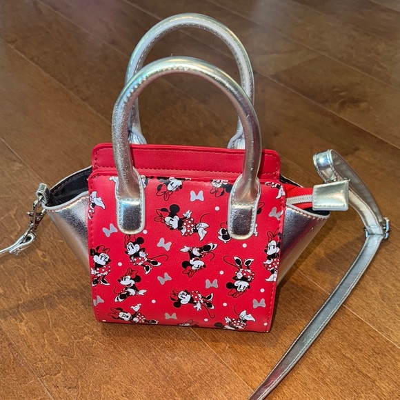 Disney | Bags | Disney Red And Silver Mini Bag With Minnie Mouse Print ...